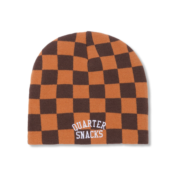 Checkerboard Beanie, Tan / Brown – Lo-Fi