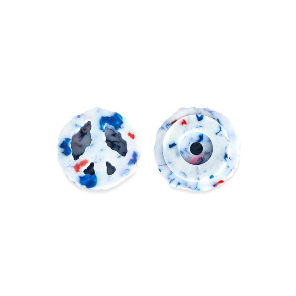 Recycled 7 Inch Vinyl Adapter, White Multi – Lo-Fi