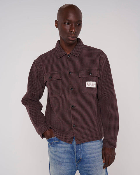 Waffle Button Front Shirt, Chocolate – Lo-Fi