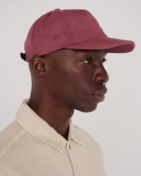 Washed Twill Logohead Hat, Raspberry – Lo-Fi